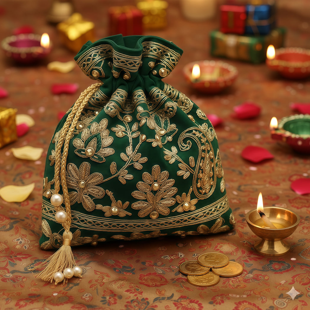 Emerald Blessings Dhan Potli – The Charm of Growth & Good Luck ...